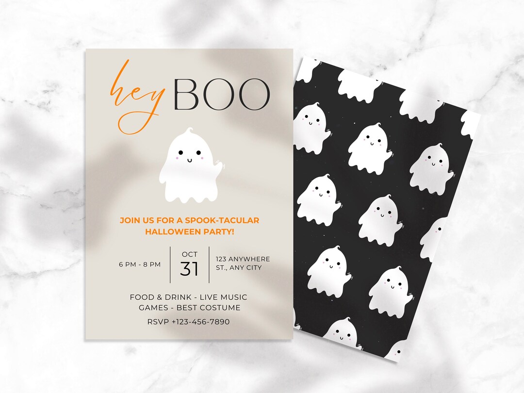 Cute Halloween Invitation Template Editable & Personalized Invite ...