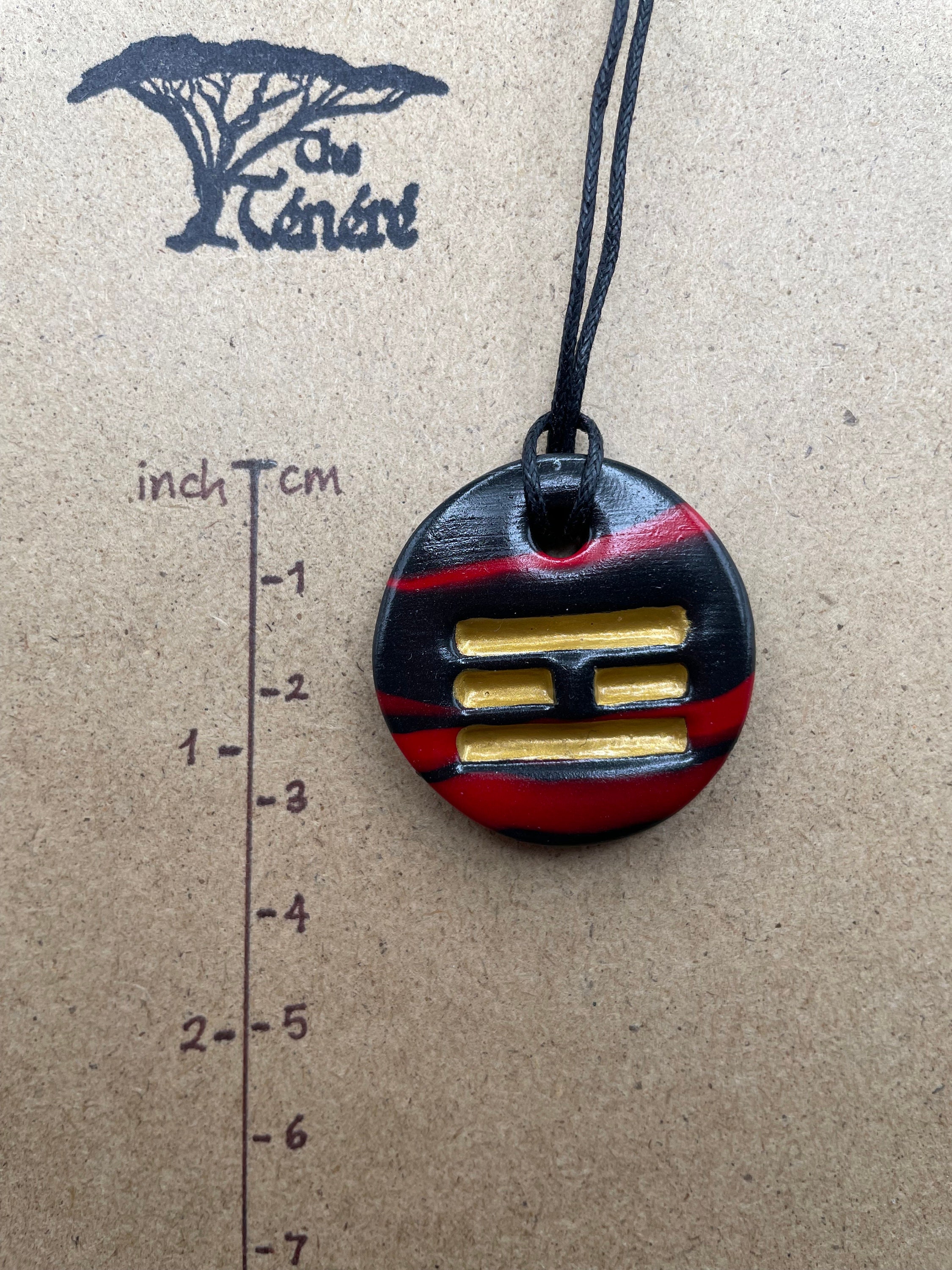 Fire li Trigram/i-ching Pendant, Handmade Taoist Necklace for I-ching ...