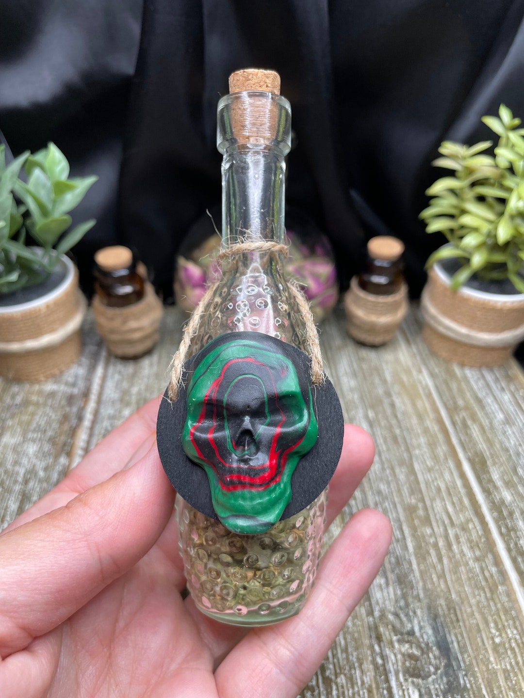 Handmade Gothic Potion Bottle: Pagan Altar Decoration With Skull - Etsy