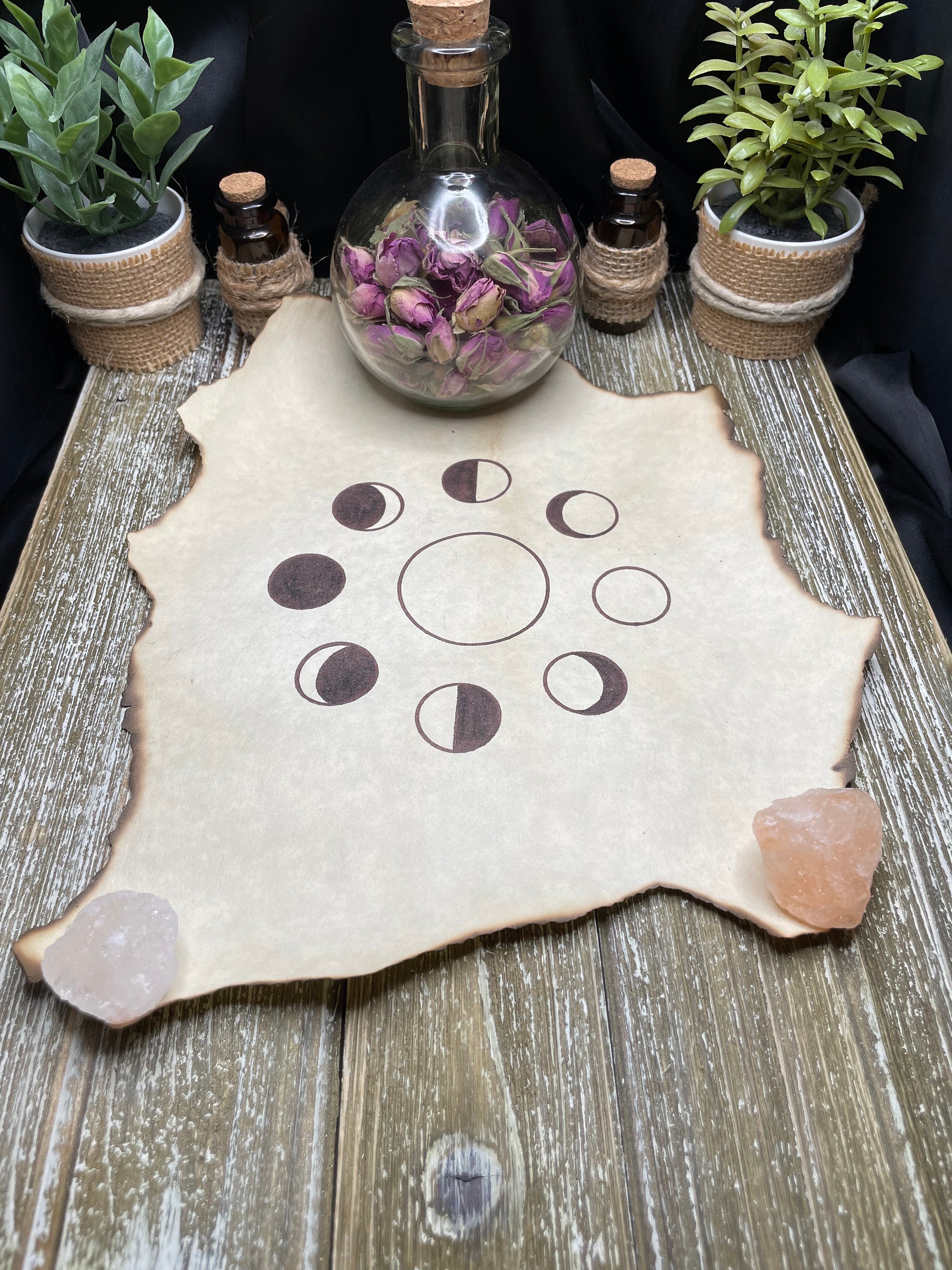 Handmade Moon Phases Chart Moon Phases and Pentagram Symbol - Etsy