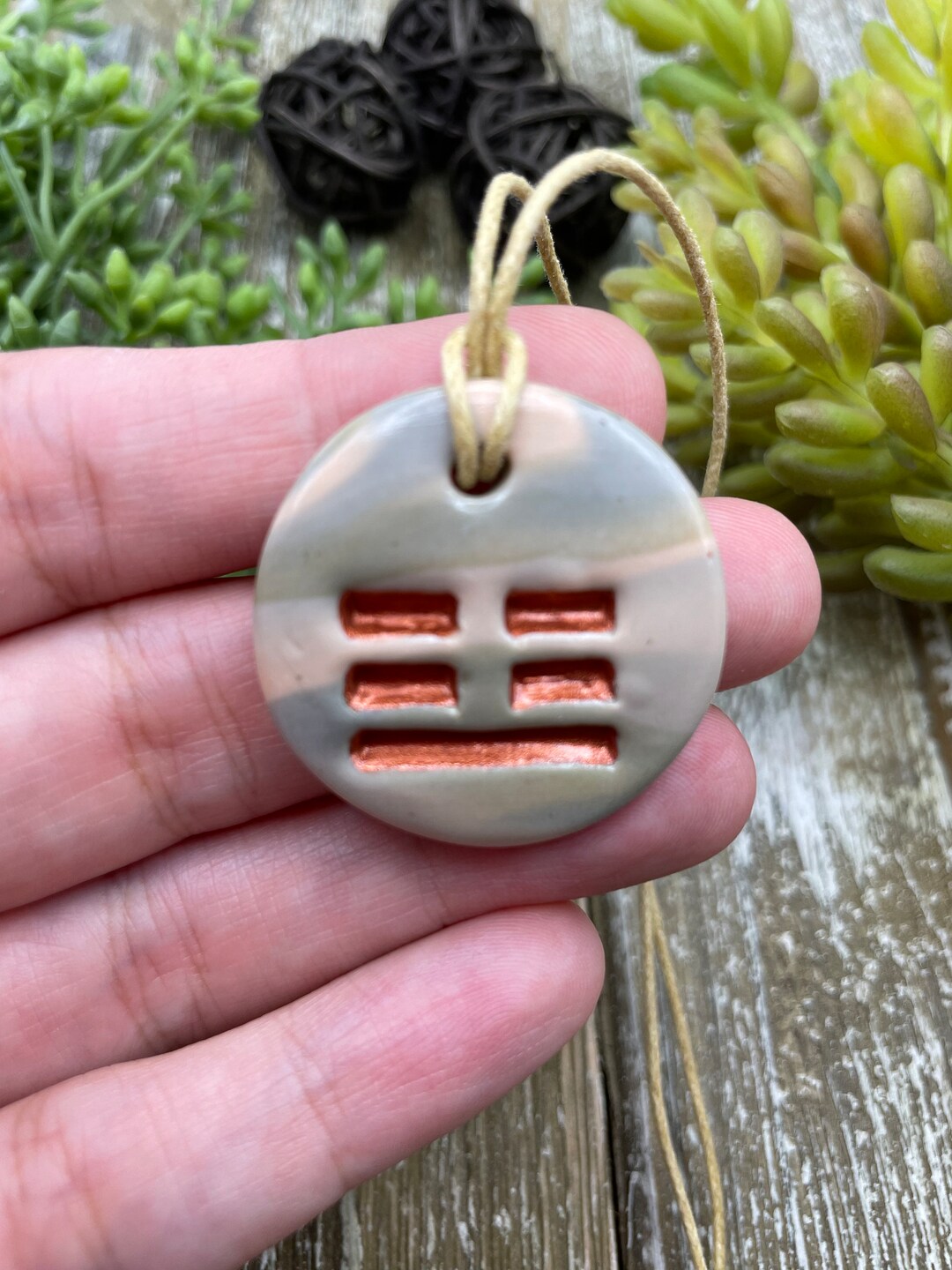Thunder(chen) Trigram/i-ching Pendant, Handmade Taoist Necklace for I ...