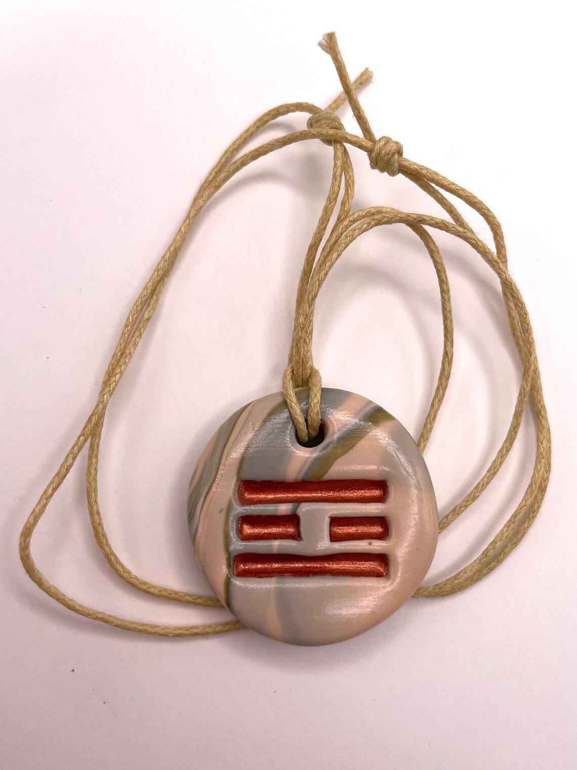 Fire li Trigram/i-ching Pendant Handmade Taoist Necklace - Etsy