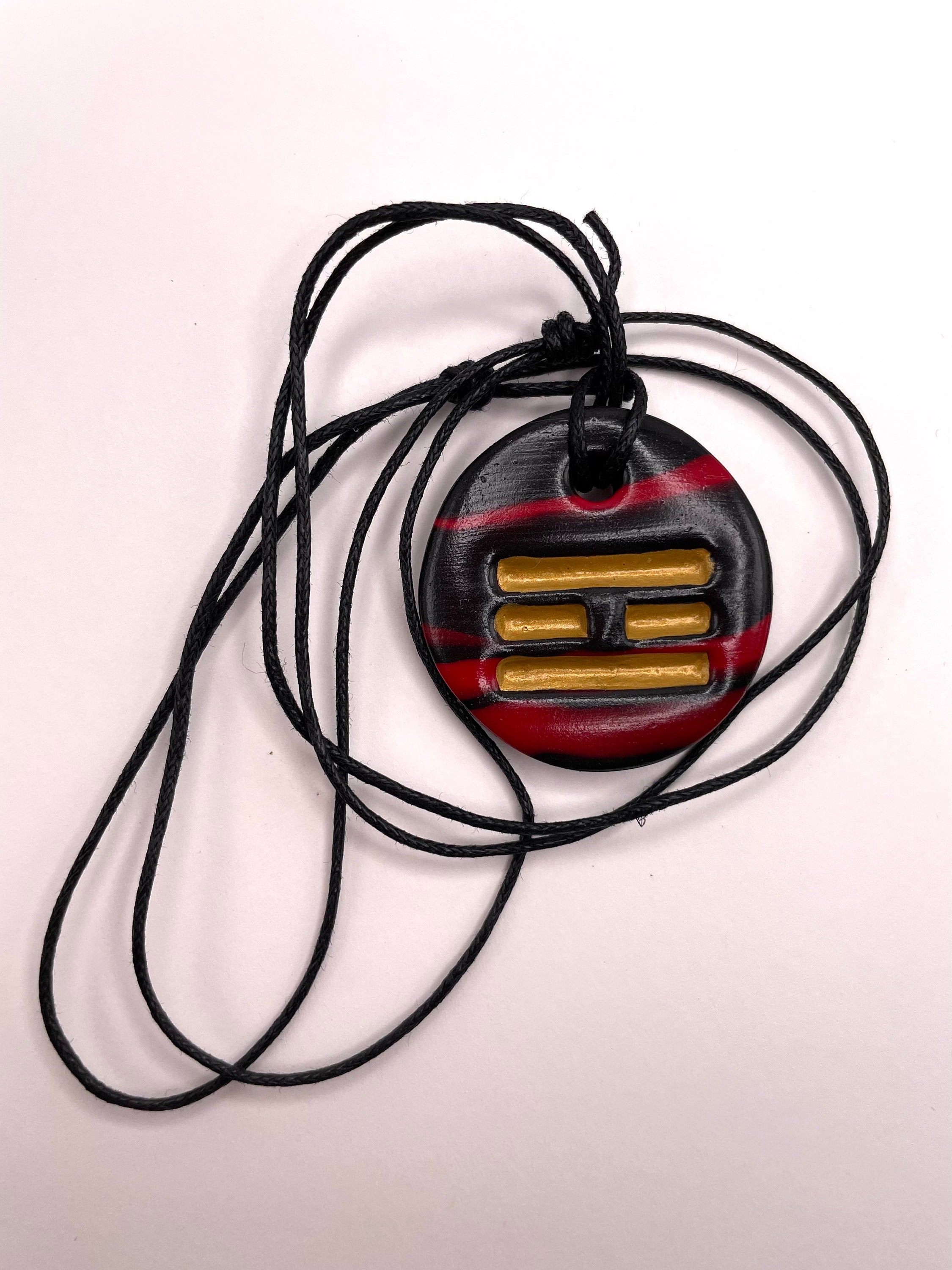Fire li Trigram/i-ching Pendant, Handmade Taoist Necklace for I-ching ...