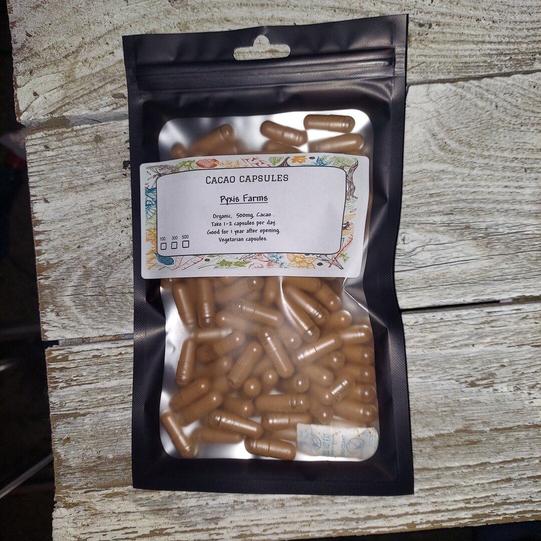 Pure Dark Chocolate Cacao Capsules 500 Mg Organic Supplement - Etsy