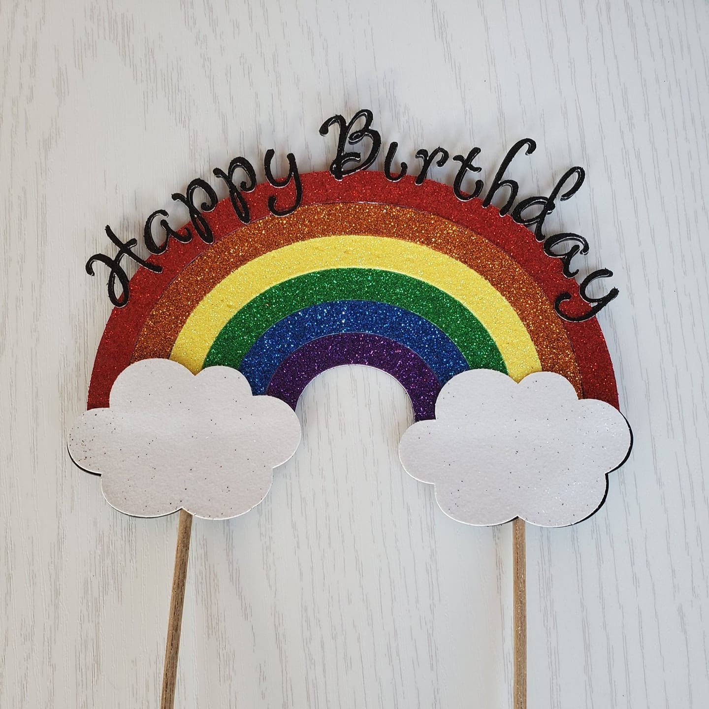 Rainbow Happy Birthday Cake Topper | Etsy