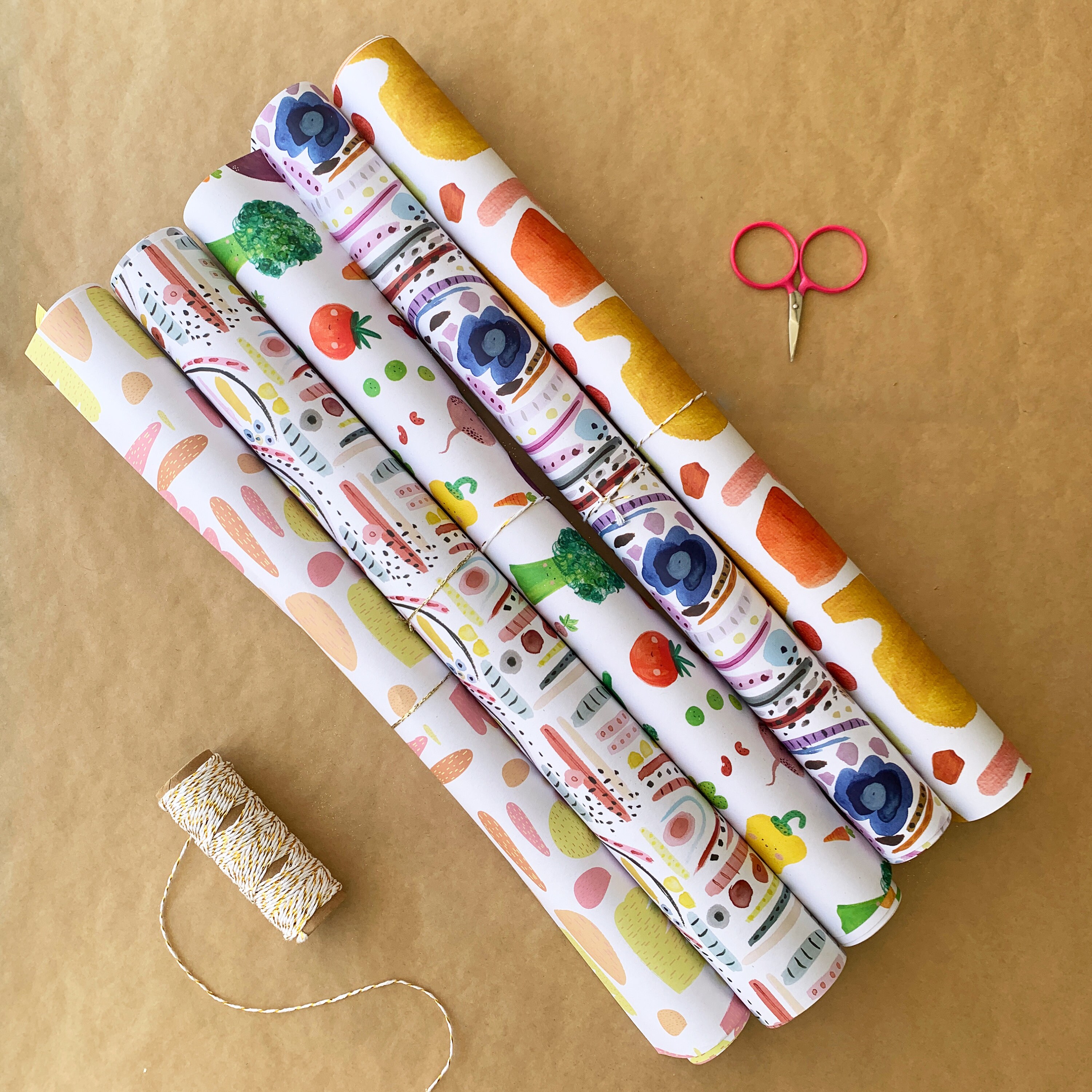 Gift Wrapping Paper Abstract Shapes Gift Wrapping Set of 5 Designs A2 ...