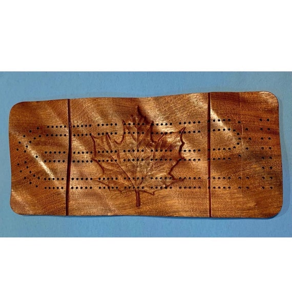 Wavy Canadian Flag Cribbage Board. Made From Solid Sapele. | Etsy Canada