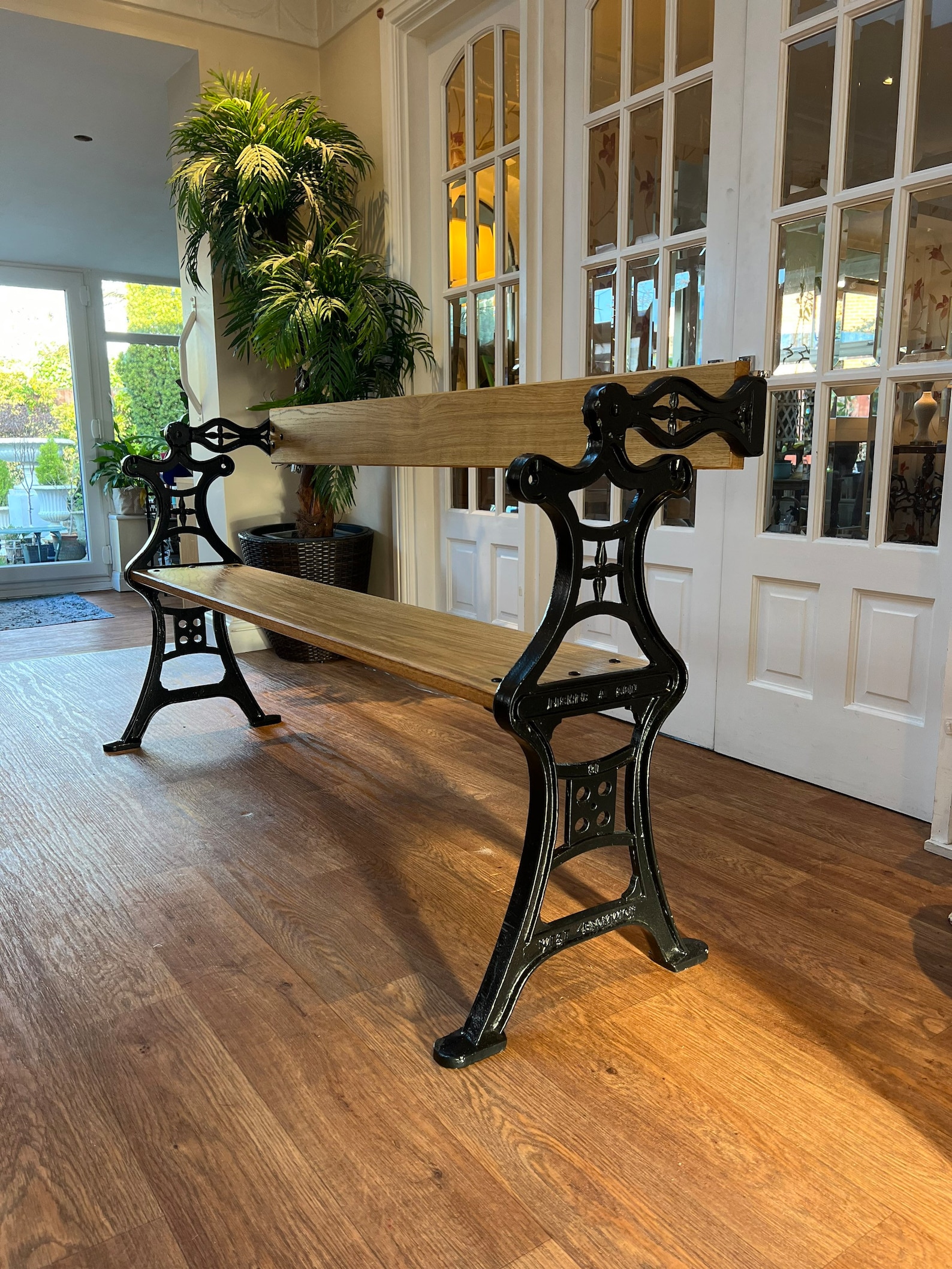 Reversible Fully Restored Railway Tram Garden Bench Cast Iron With Oak ...