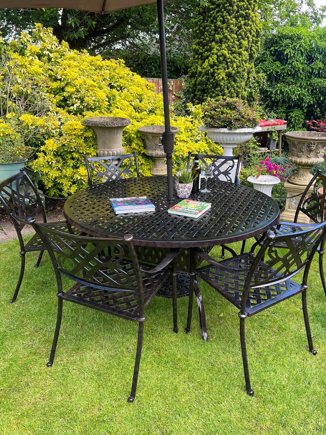 Large 6 Seater Patio Set Garden Furniture With Parasol - Etsy