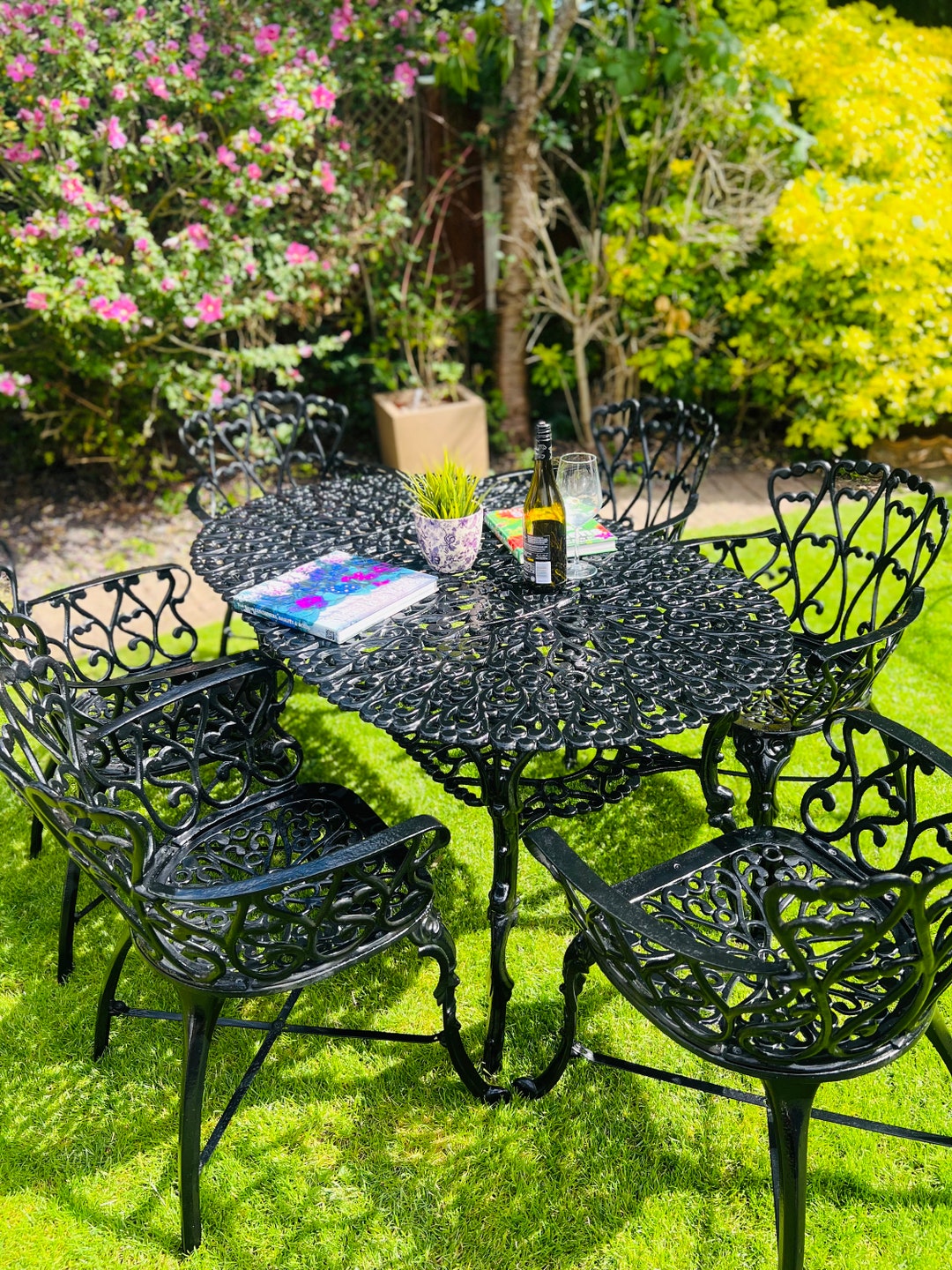 Cast Iron Love Seat Patio Set Garden Furniture - Etsy