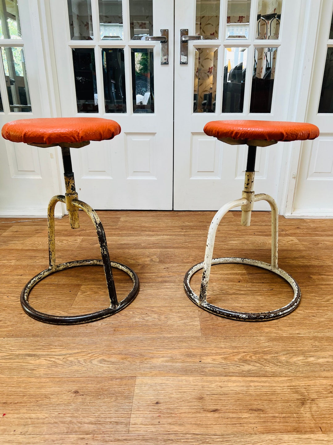 Pair of Industrial Stools - Etsy