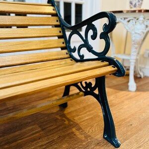 Cast Iron and Oak Garden Bench Finished in Anthracite Grey - Etsy UK