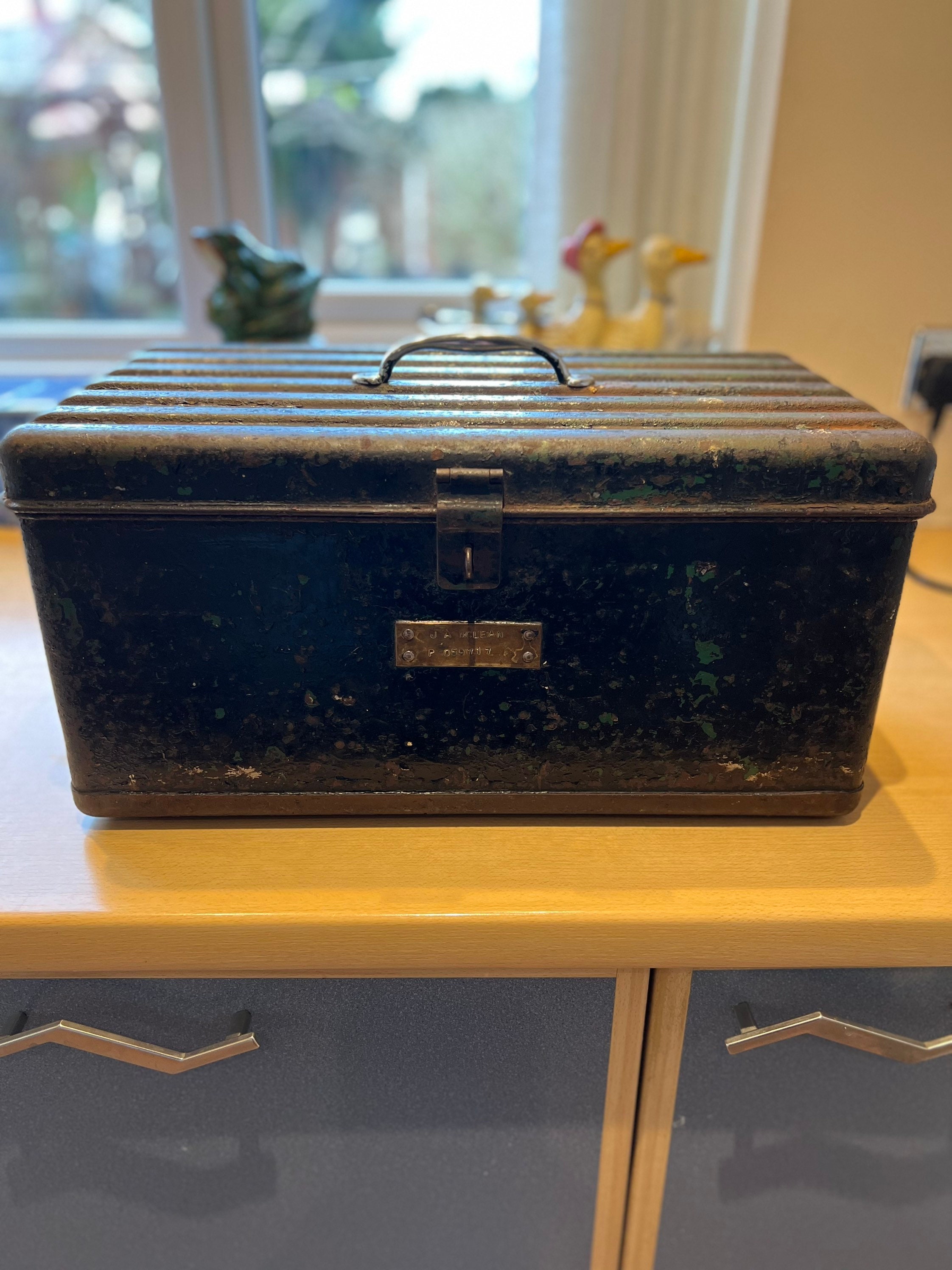 Metal Storage Trunk With Shelf Two Tiered - Etsy