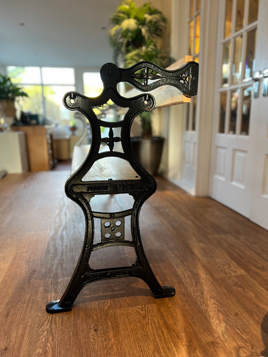 Reversible Fully Restored Railway Tram Garden Bench Cast Iron With Oak ...