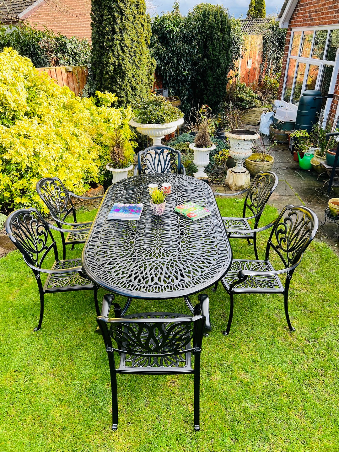 Hartman 6 Seater Patio Set Garden Furniture in Black - Etsy
