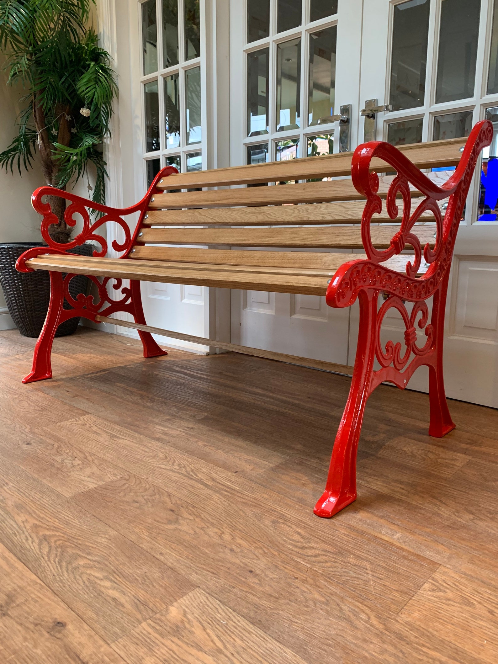 Fully Restored Cast Iron Garden Bench With Oiled Oak Slats - Etsy UK