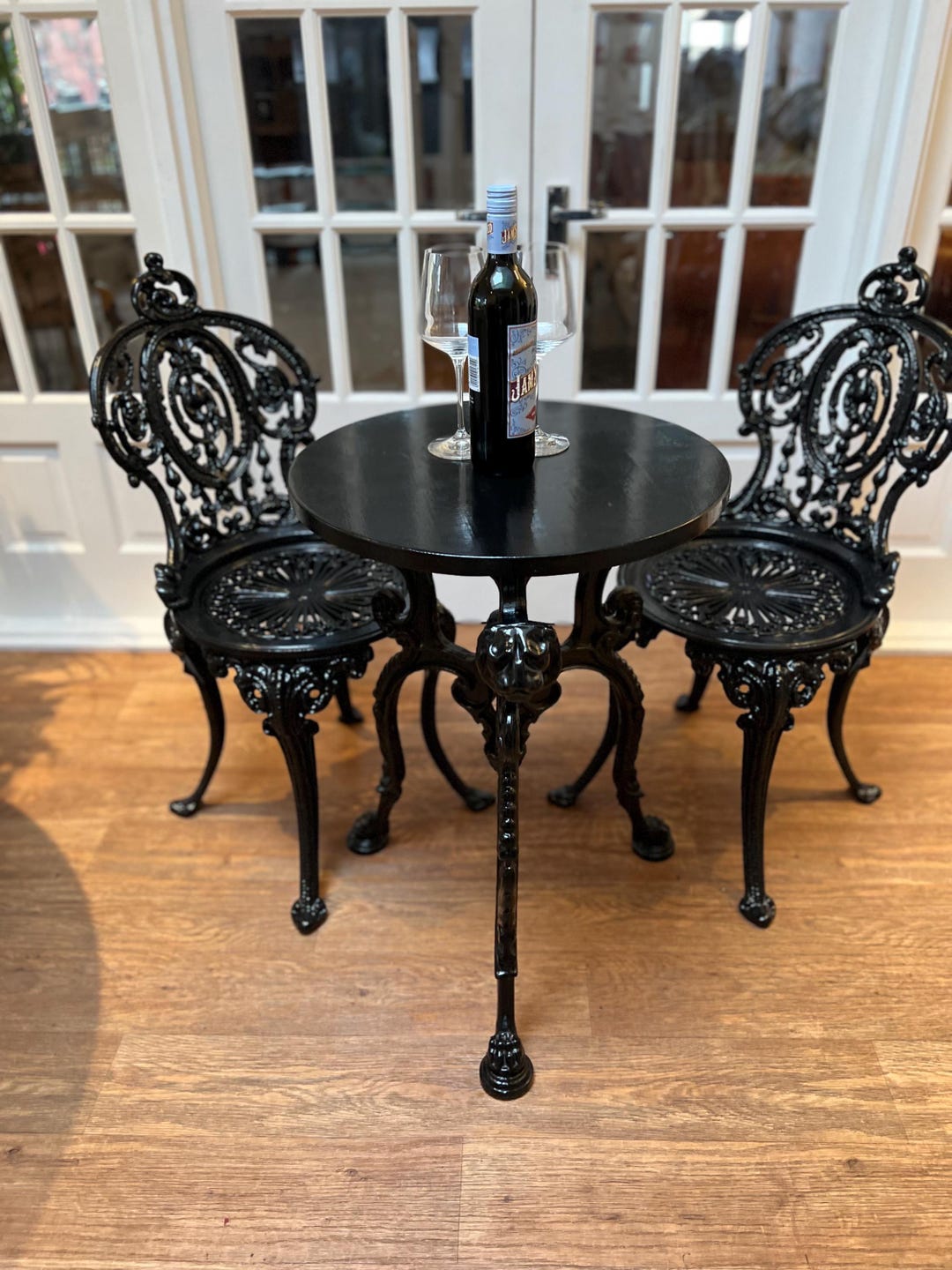 Victorian Crown Cast Iron Patio Set in Black - Etsy