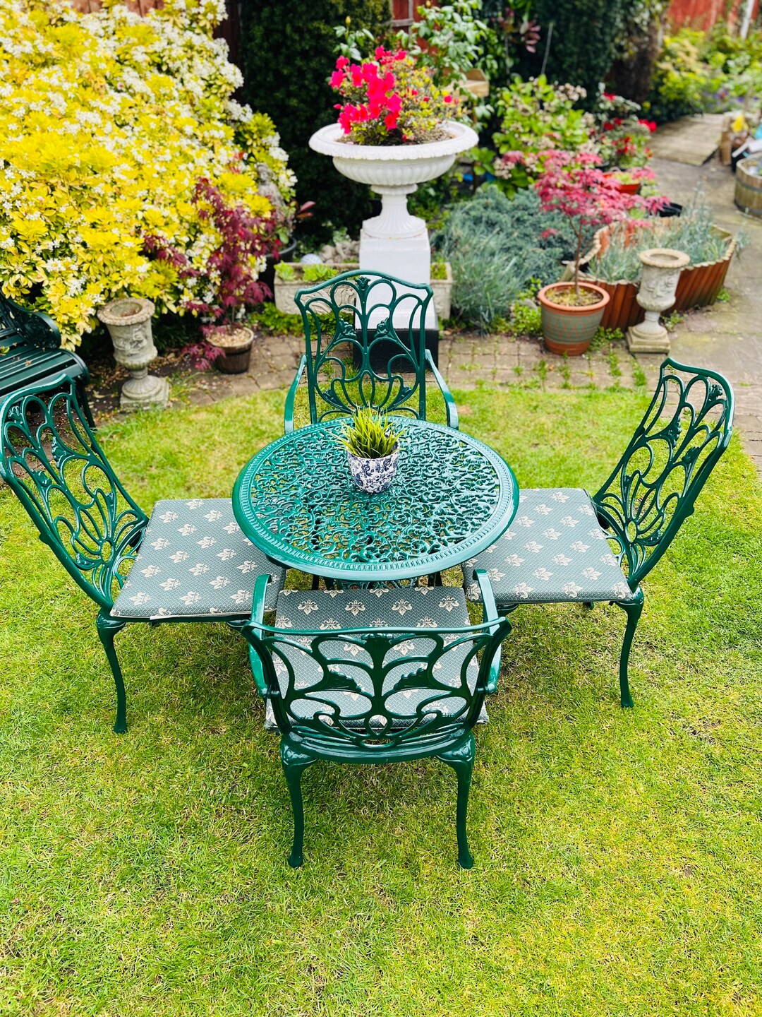 Green Aluminium Patio Set With Cushions - Etsy UK