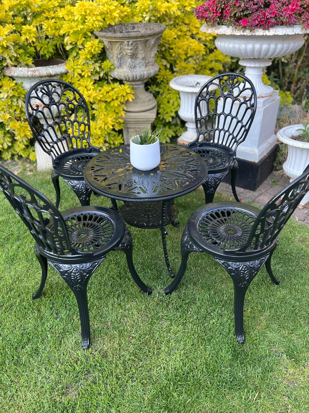 Heavy Black Cast Iron Patio Set - Etsy
