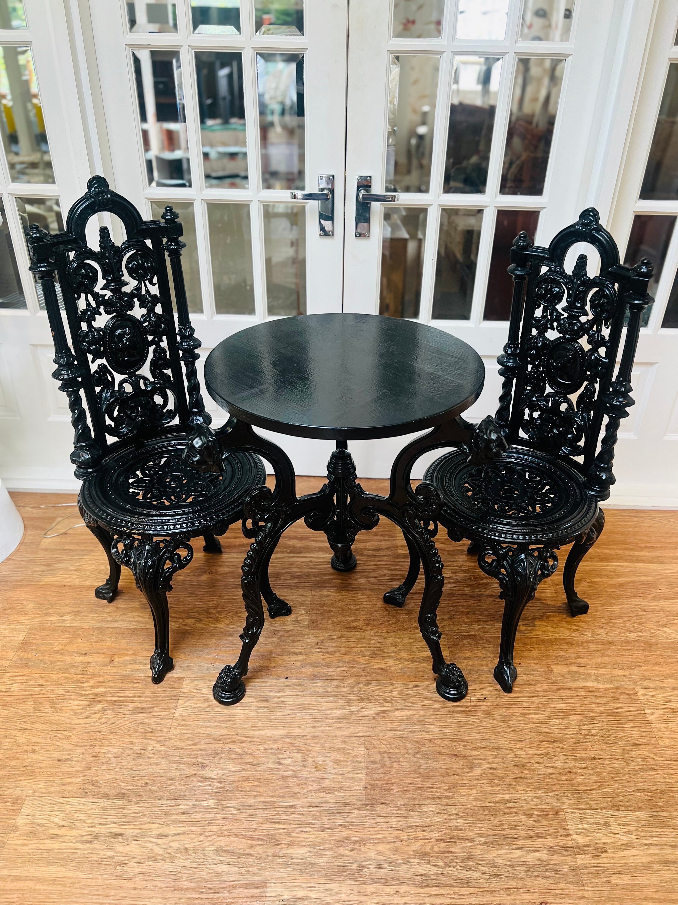 Victorian cast iron chairs store