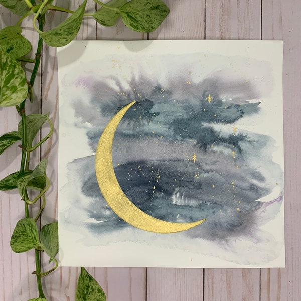 Blue Moon Painting - Etsy