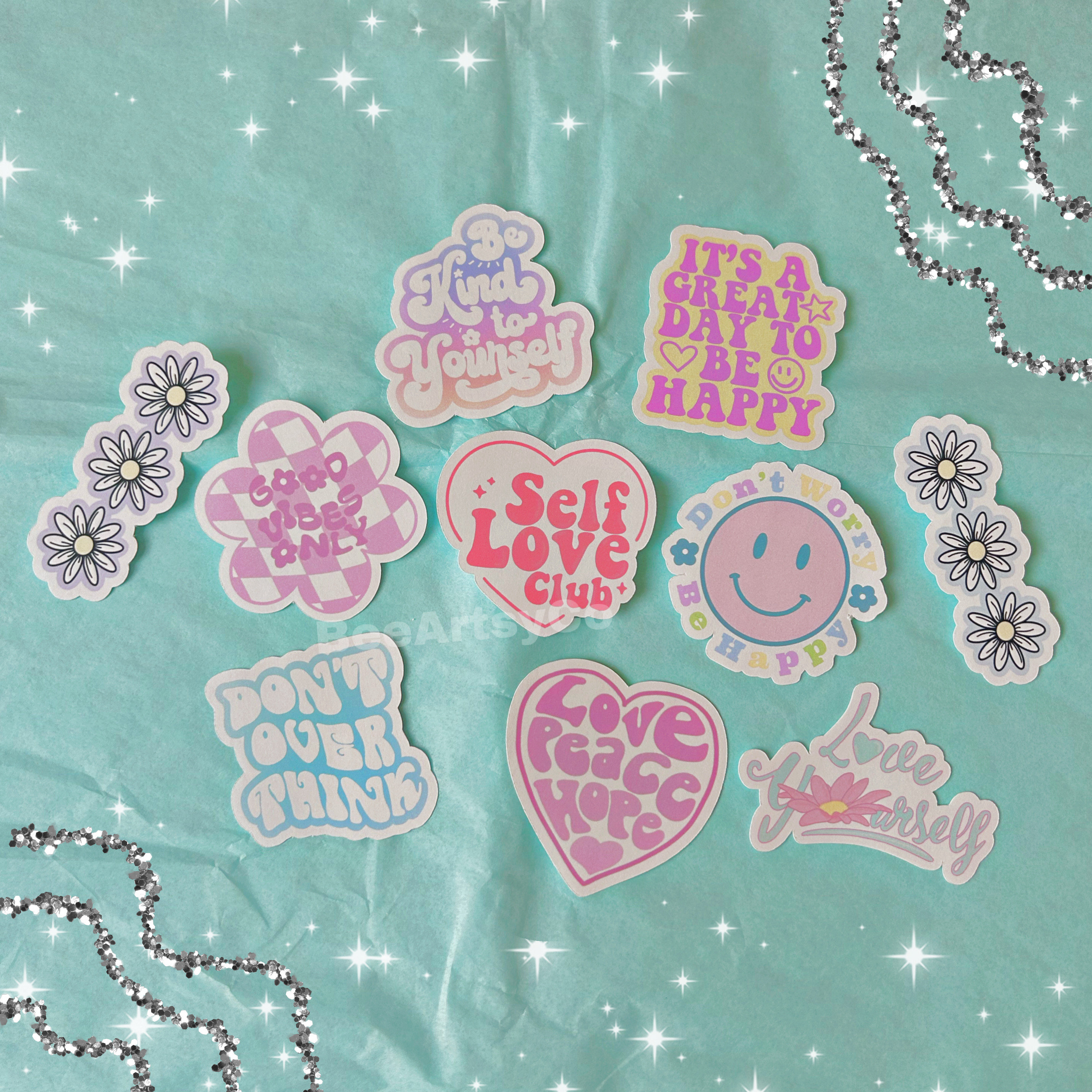 Aesthetic Inspirational Sticker Set trendy Stickers VSCO - Etsy