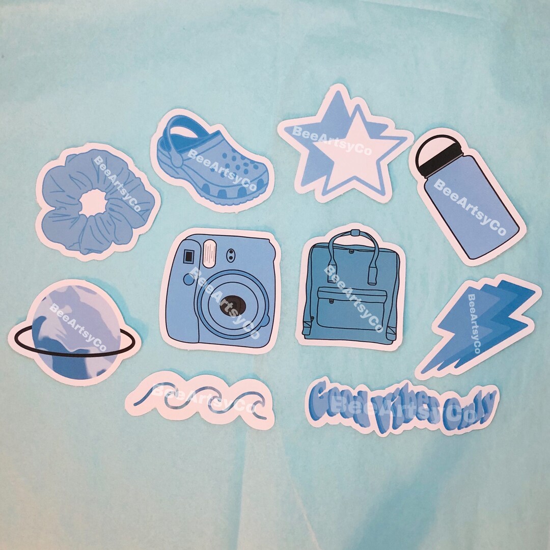 Blue Stickers Aesthetic Stickers VSCO Stickers Bujo - Etsy