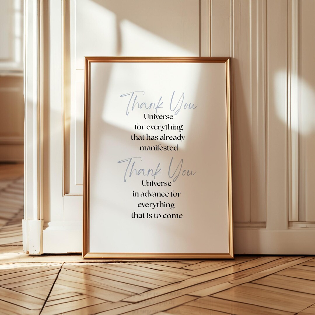Thank You Universe – Inspirational Quote Wall Art, Gratitude Digital ...