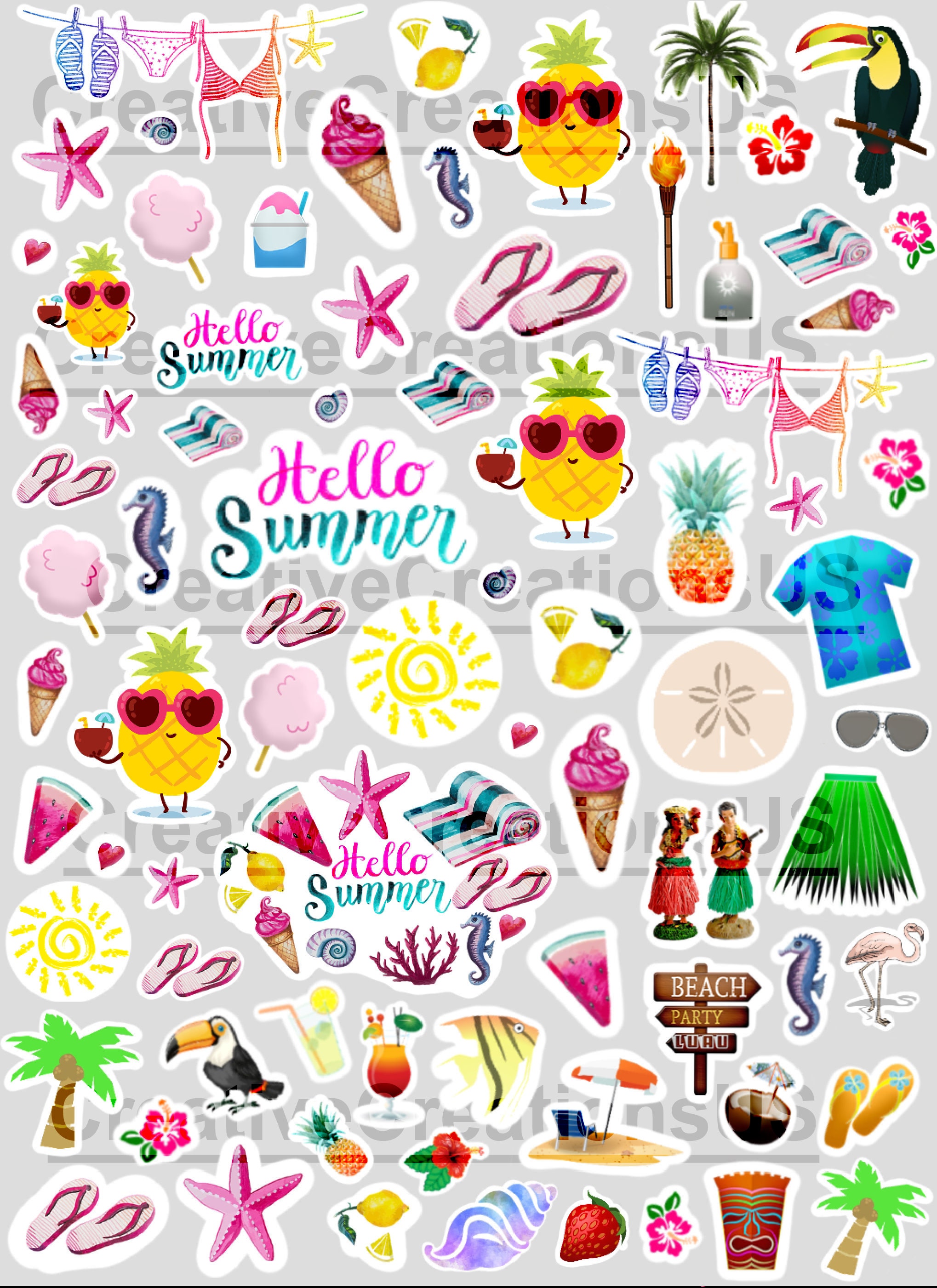 Summer Stickers Cricut Stickers - Etsy