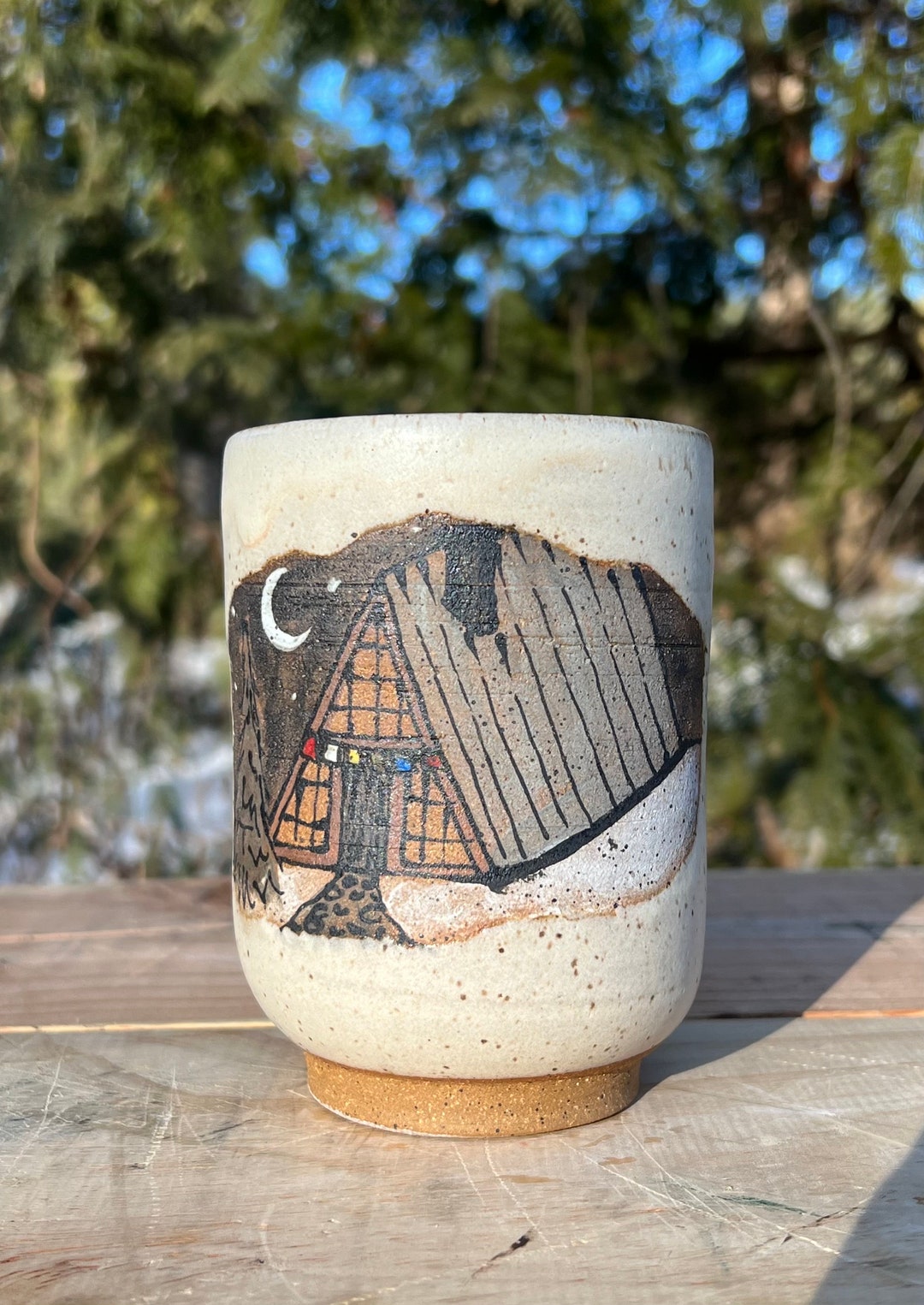 Handmade Ceramic Cabin / A Frame Cabin Mug - Etsy