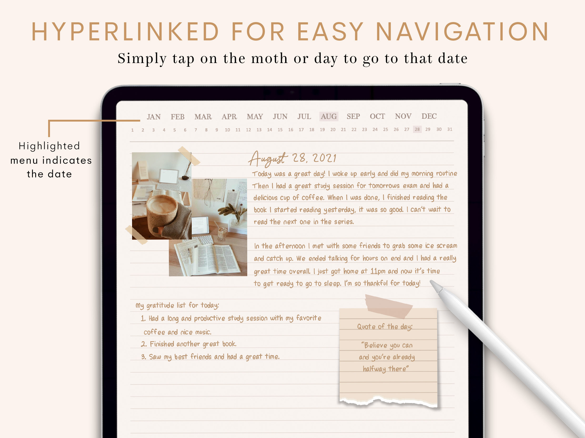 Digital Daily Journal 365 Pages Digital Journal for Ipad - Etsy