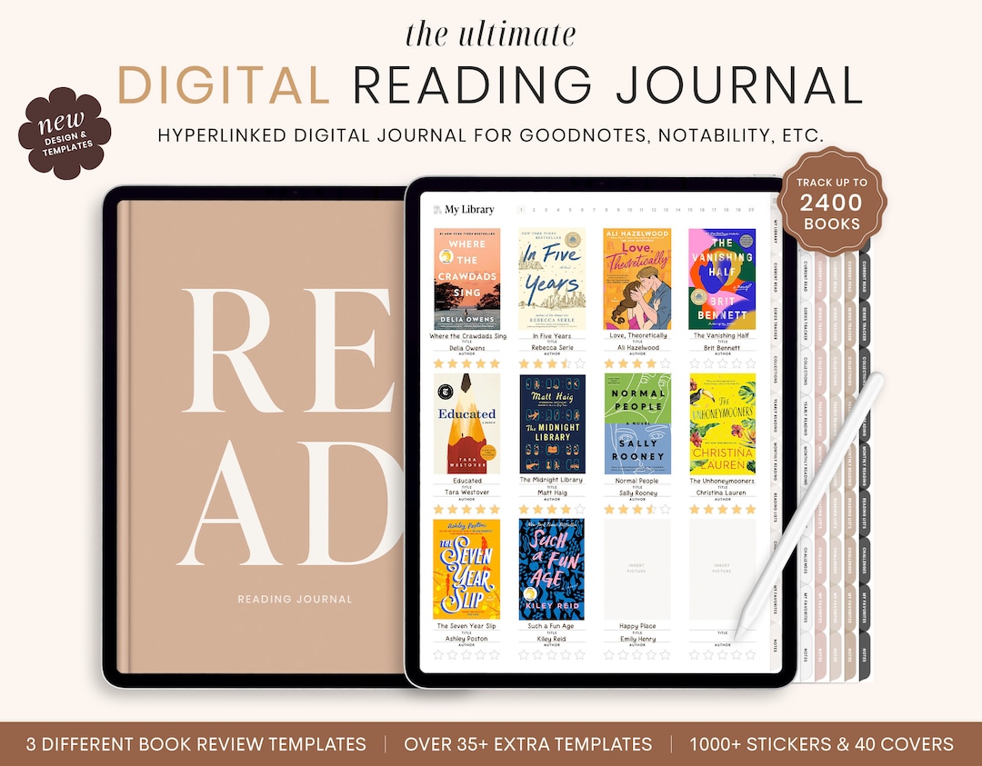 Digital Reading Journal, Digital Reading Planner, Digital Journal ...