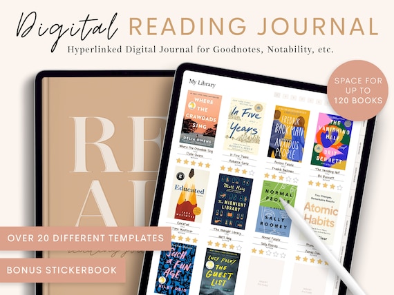 Digital Reading Journal Digital Reading Planner Digital | Etsy