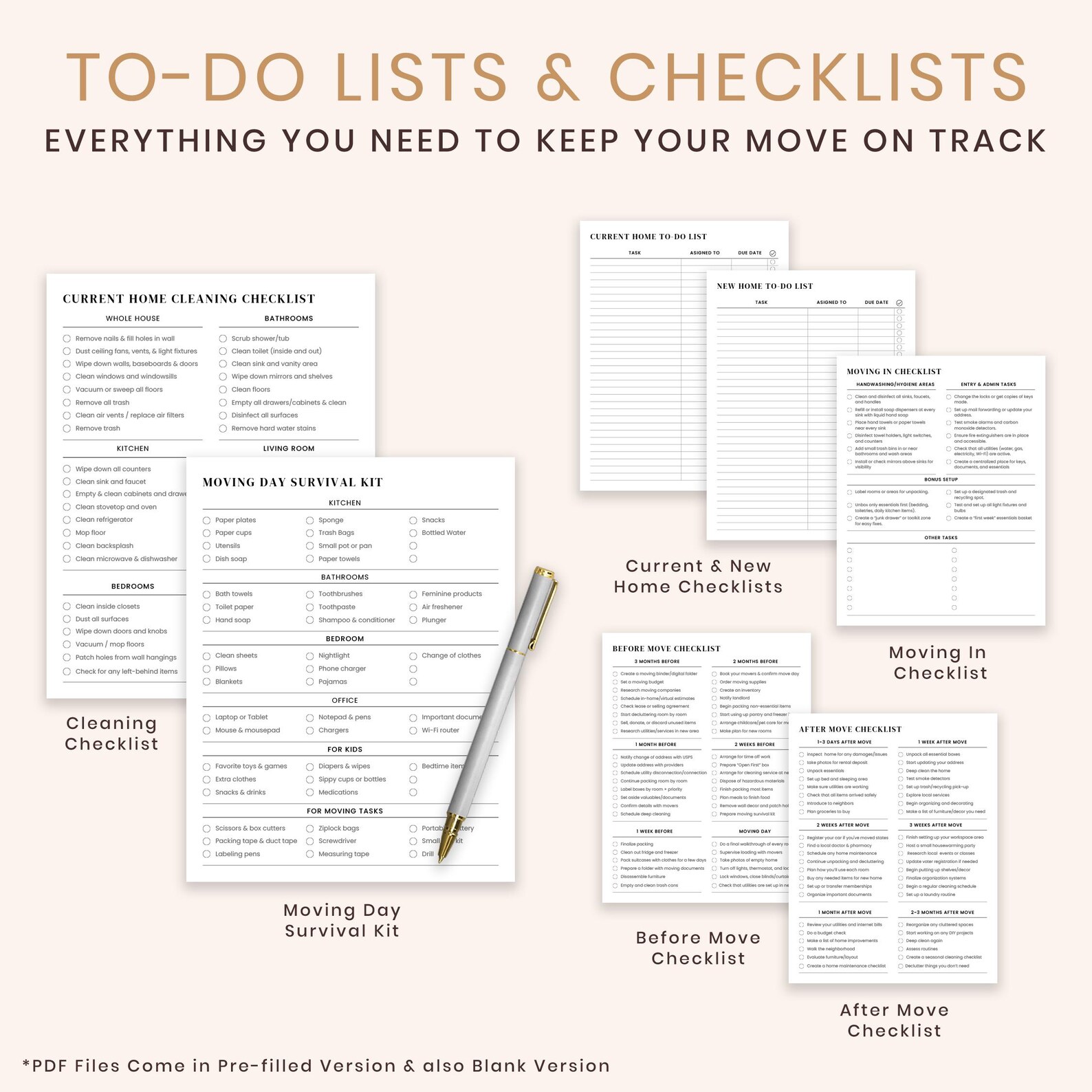 Printable Moving Planner, Checklists, Templates (editable Canva PDF) - Etsy