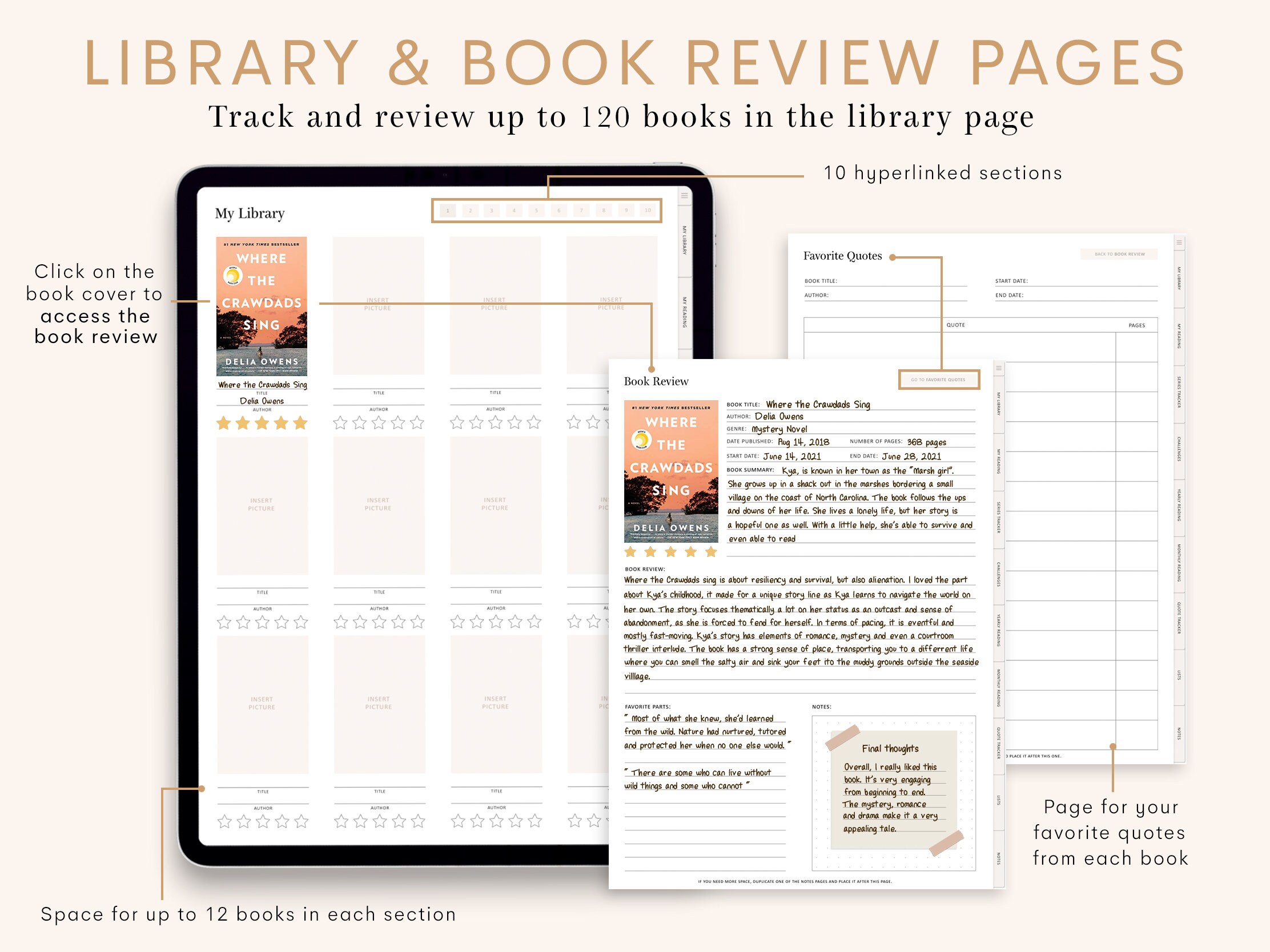 Digital Reading Journal Digital Reading Planner Digital | Etsy