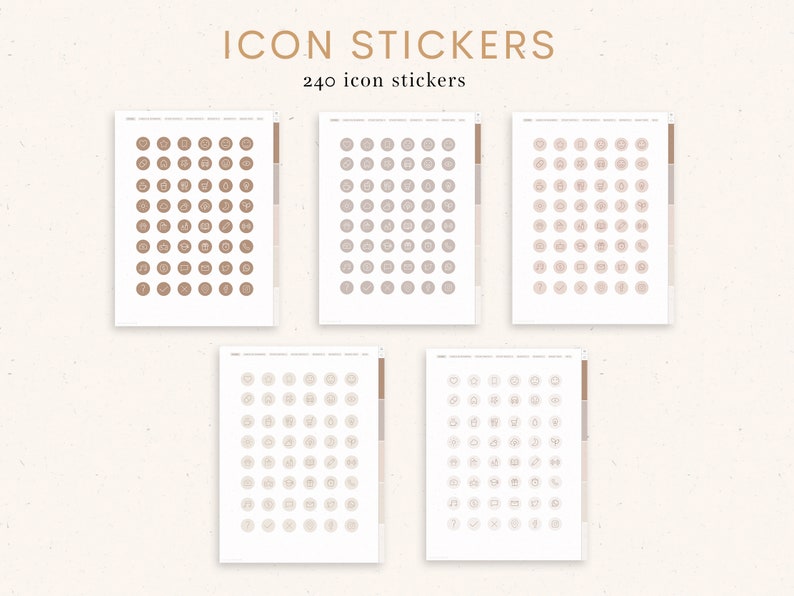 Neutral Digital Stickers Pack Digital Planner Stickerbook - Etsy