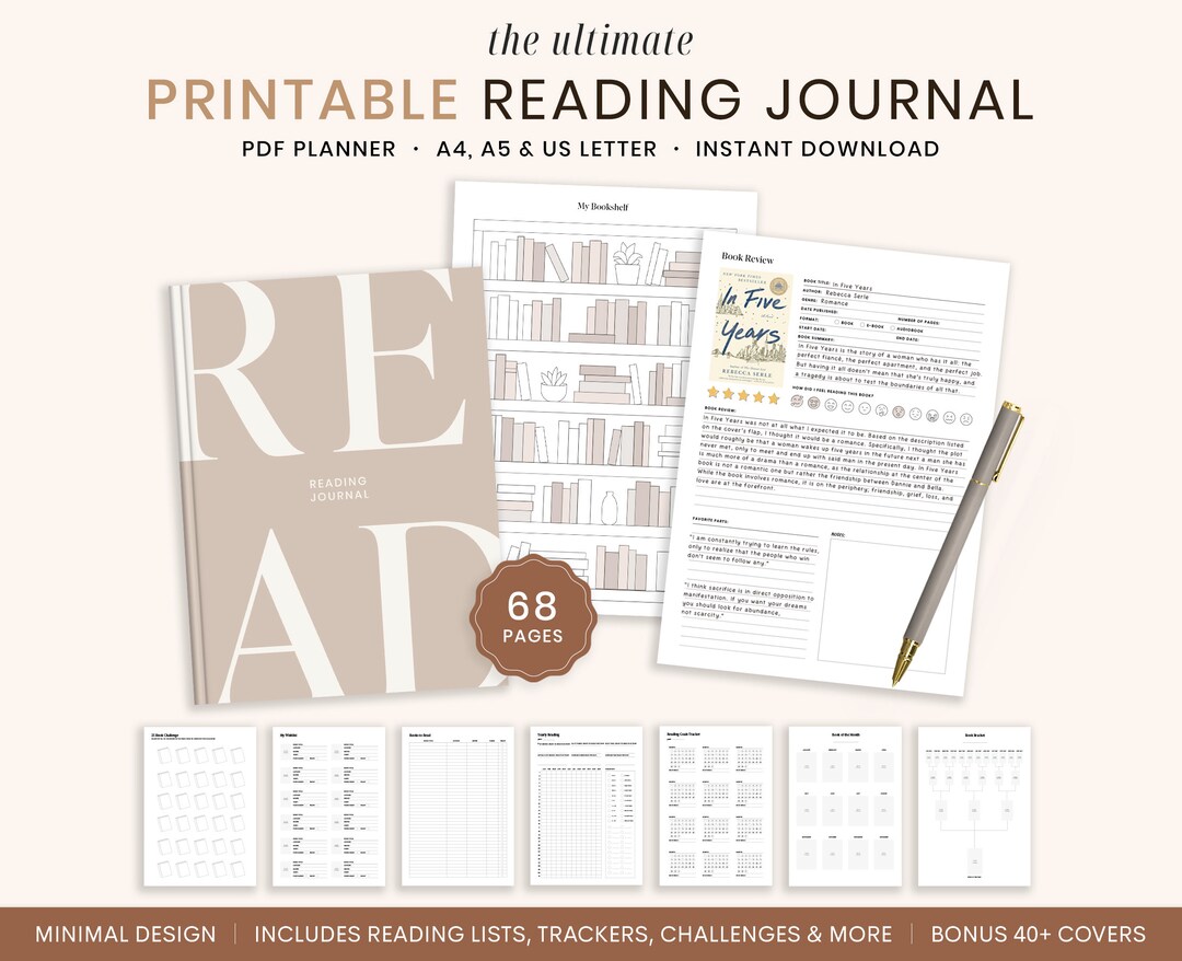 Printable Reading Tracker Journal | Reading Log | Book Tracker | Book ...