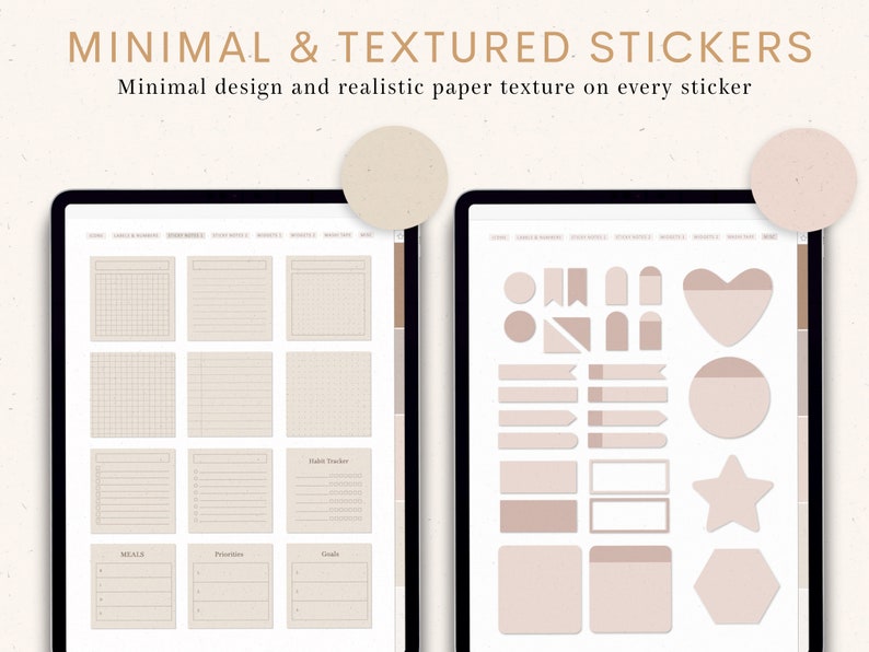 Neutral Digital Stickers Pack Digital Planner Stickerbook - Etsy