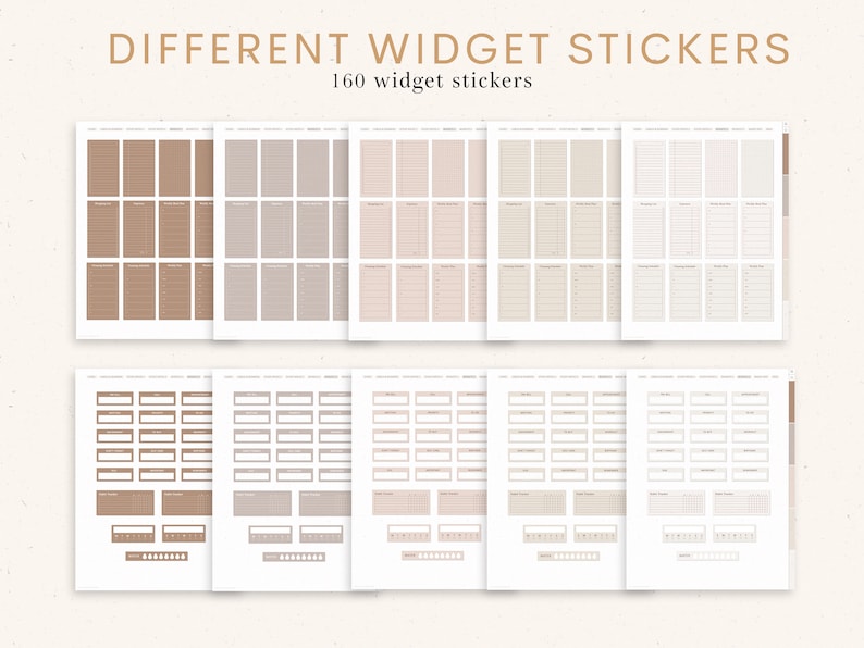 Neutral Digital Stickers Pack Digital Planner Stickerbook - Etsy