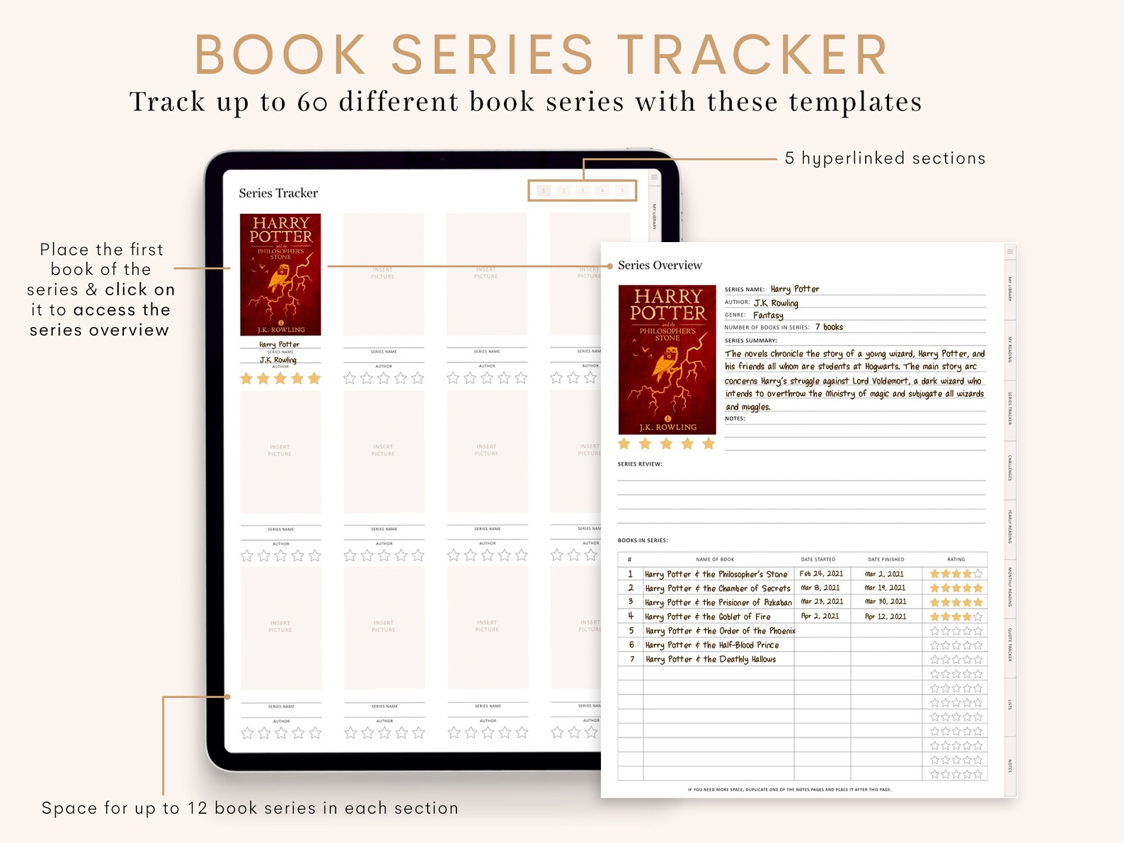 Digital Reading Journal Digital Reading Planner Digital | Etsy