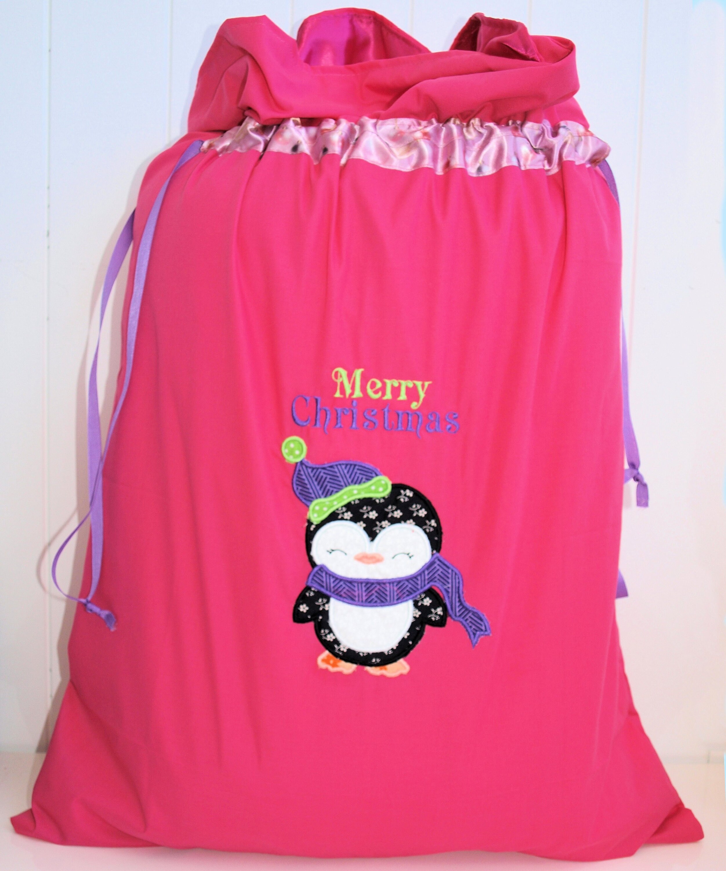 Christmas Santa Sack Santa Bag Personalised Applique Santa Customised ...