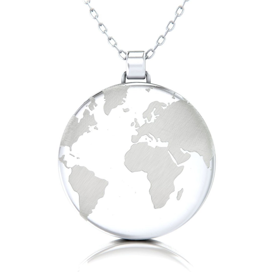 World Map / Globe Engraving Pendant by Smile Jewelry for Personalizing ...