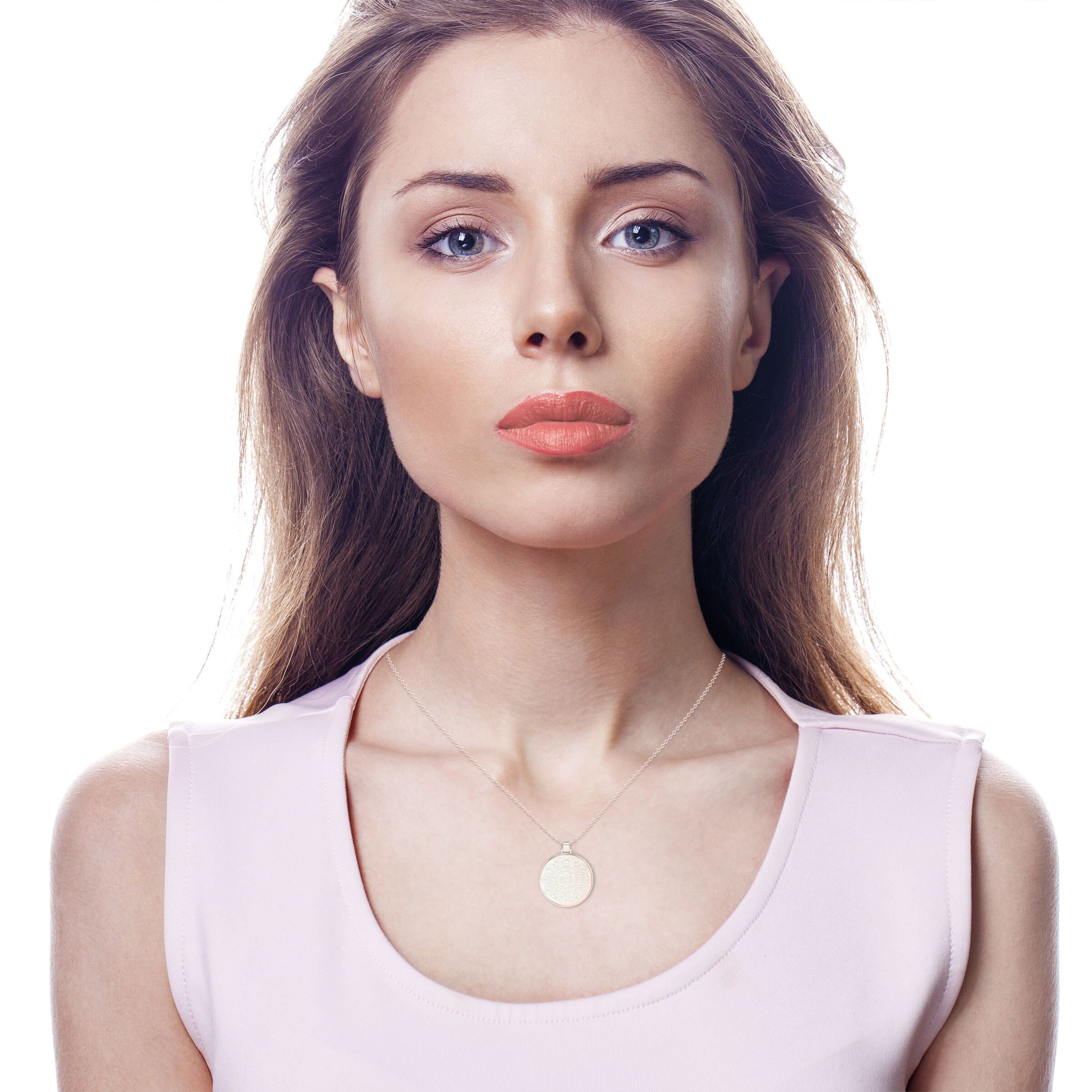 Mandala Emmy Engraving Pendant by Light Sense Necklace With - Etsy Canada