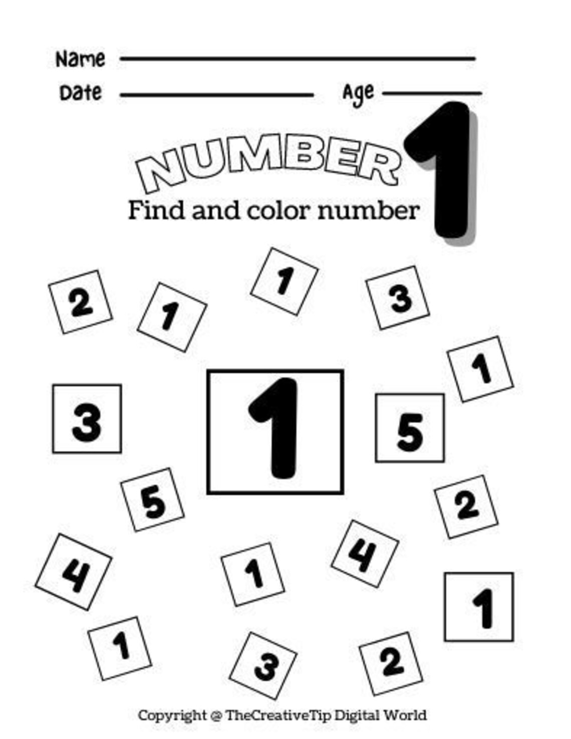I Know My Numbers Preschool DIGITAL Printable With REWARD CHART - Etsy