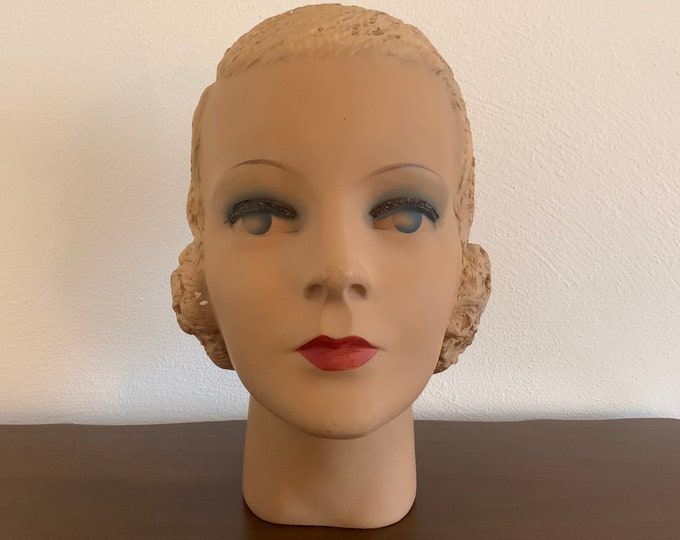 RARE 1930's Korrect-way Blonde, Blue-eyes, Red Lip Plaster Mannequin ...