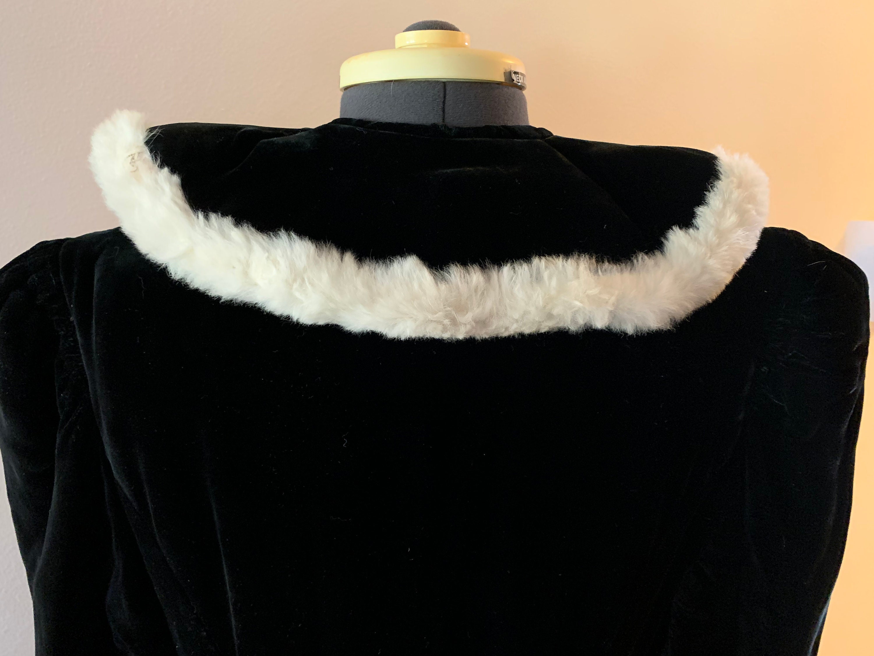 1920's Velvet Satin Fur Trim Coat Cloak Labeled - Etsy