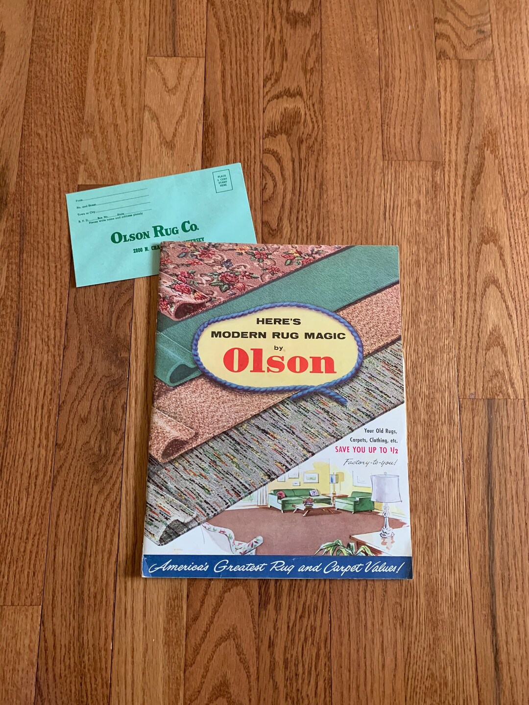 1955 Here's Modern Rug Magic by Olson, Carpet and Rug Catalog W/order ...