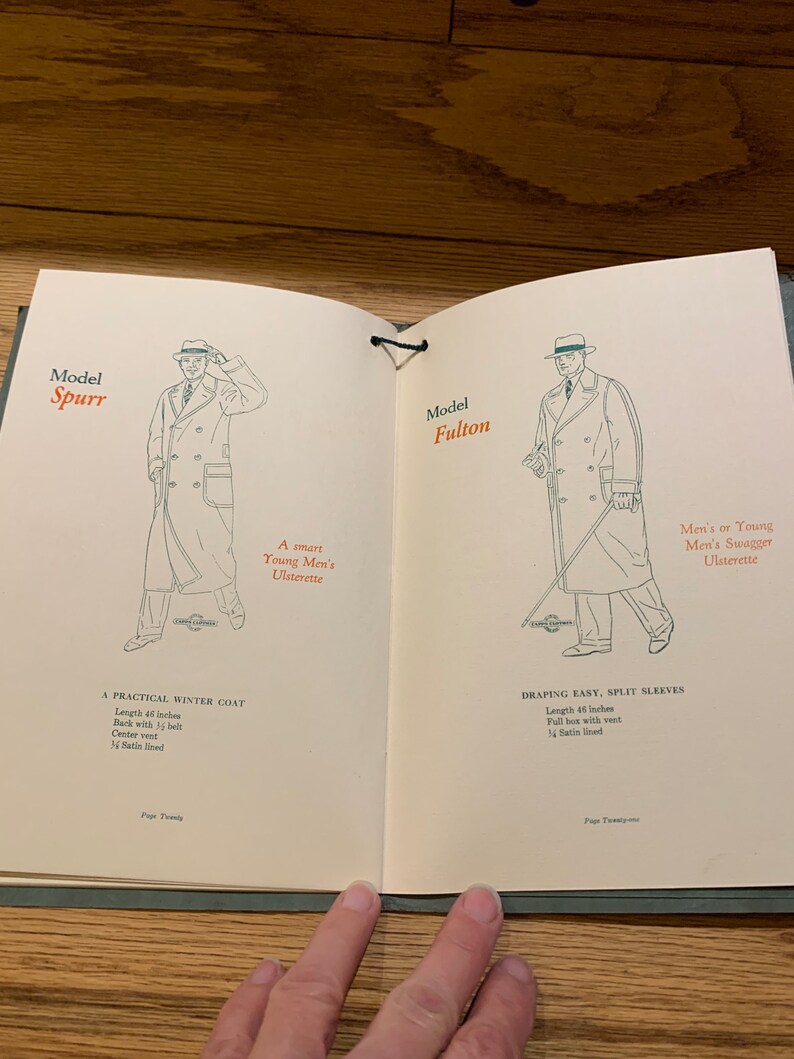 RARE 1927-28 J. Capps and Sons, Capps Clothes Salesman's Sample Autumn ...