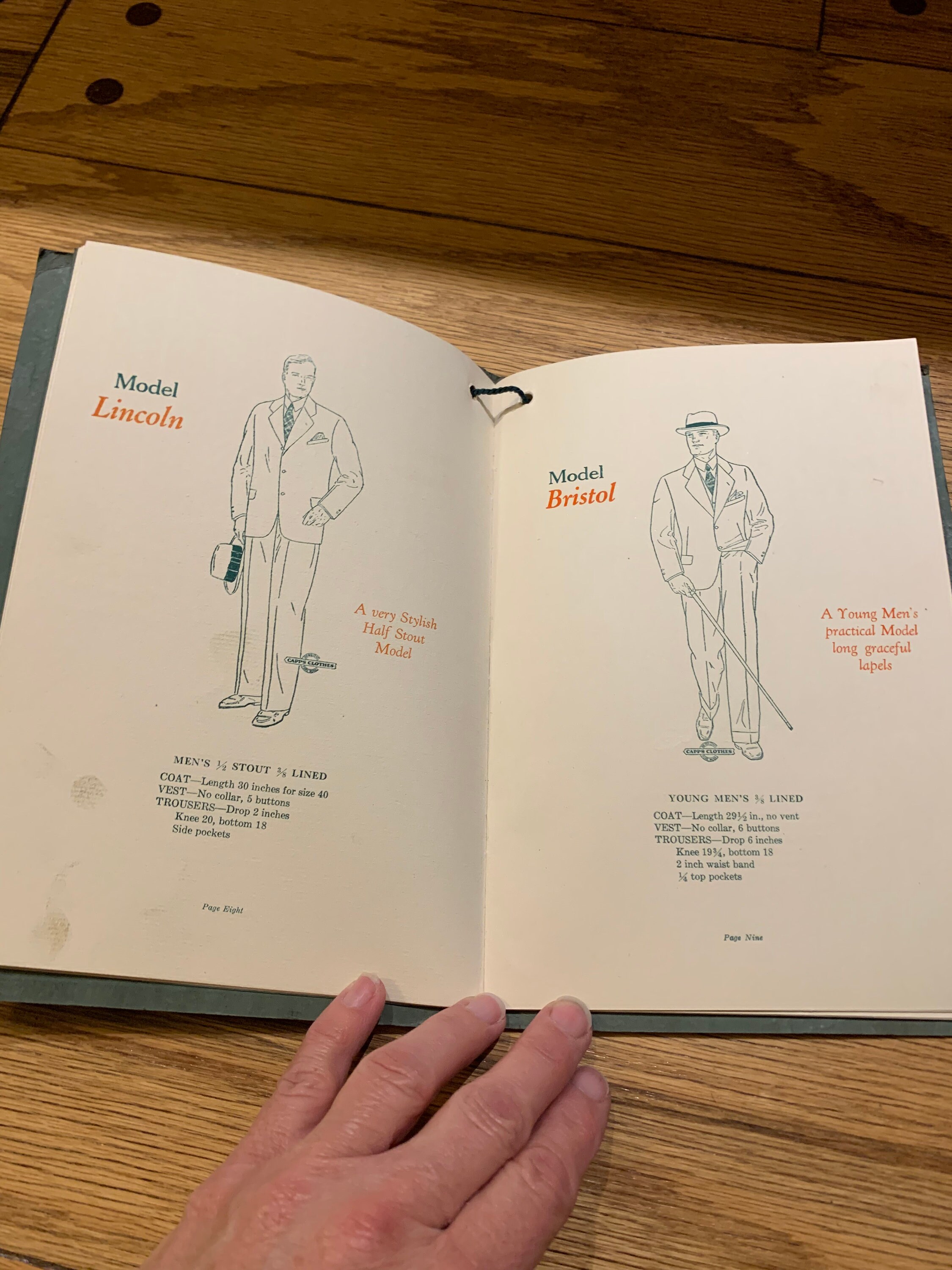 RARE 1927-28 J. Capps and Sons, Capps Clothes Salesman's Sample Autumn ...