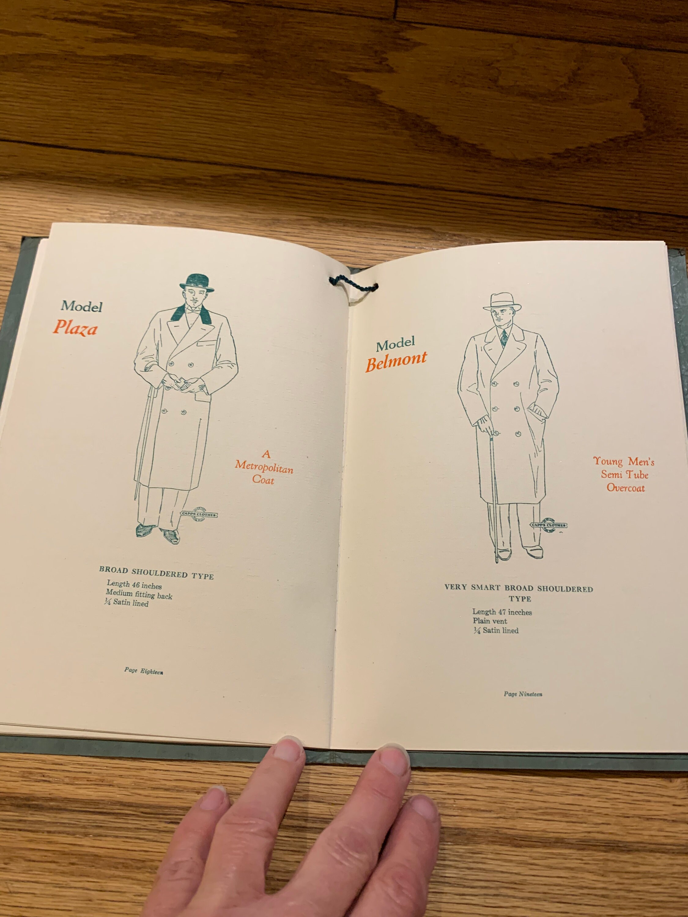 RARE 1927-28 J. Capps and Sons, Capps Clothes Salesman's Sample Autumn ...